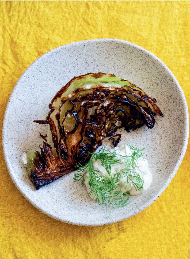 CHARRED CABBAGE WEDGES WITH DILL CRÈME FRAÎCHE - Cuisine Magazine ...