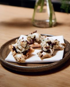 FLASH-FRIED SQUID ON A PUFFED FISH-SKIN CRACKER - Cuisine Magazine ...