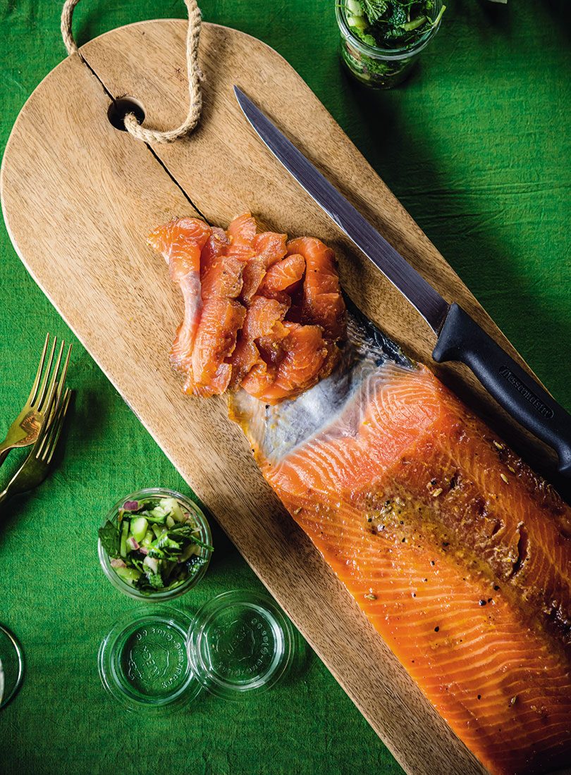 Treacle-Cured Salmon With Cucumber & Herb Salsa - Cuisine Magazine ...