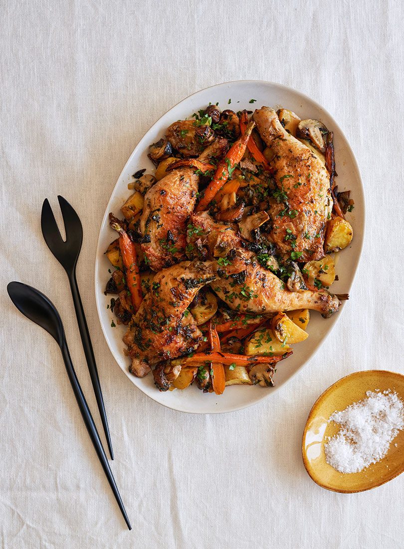 Porcini, Swiss Brown & Chicken Tray Bake - Cuisine Magazine - From New ...