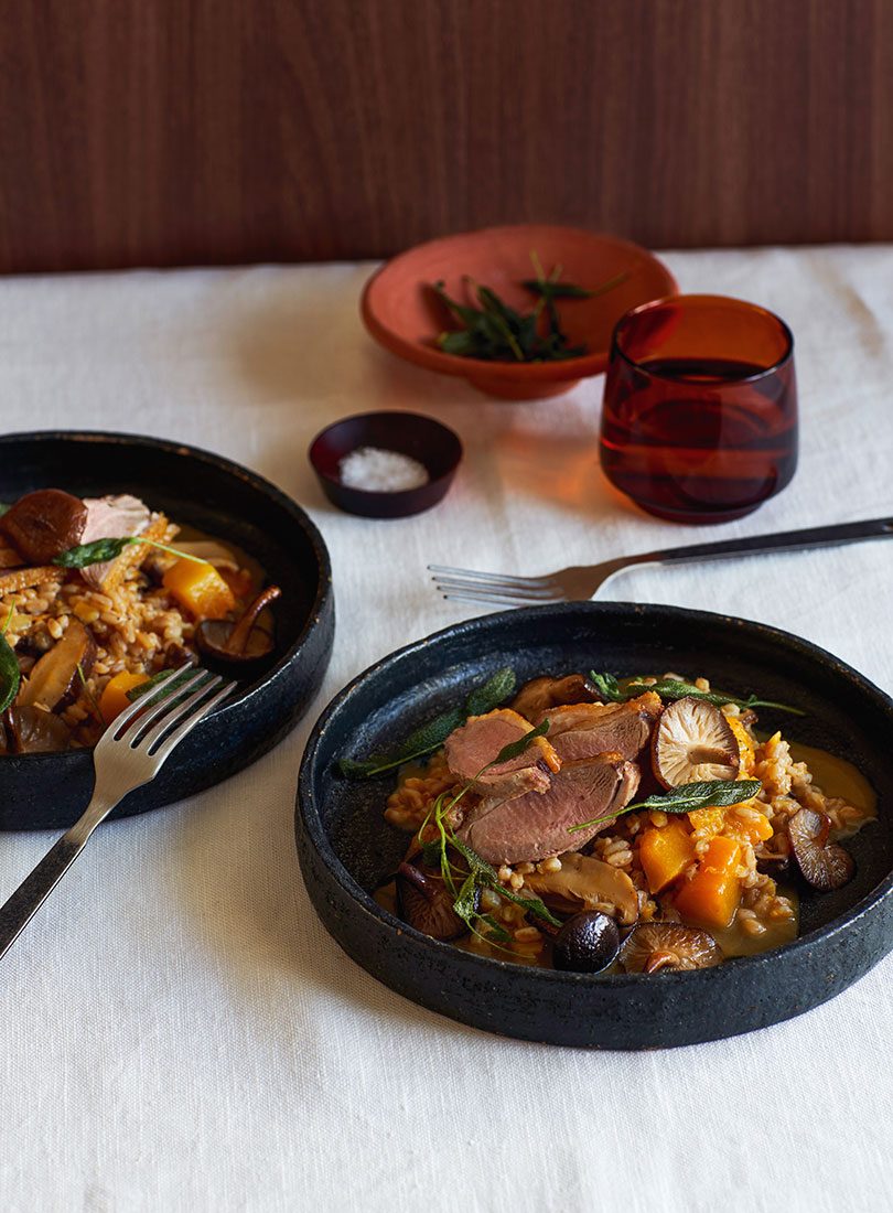 Shiitake, Pumpkin & Duck Farro Risotto - Cuisine Magazine - From New ...