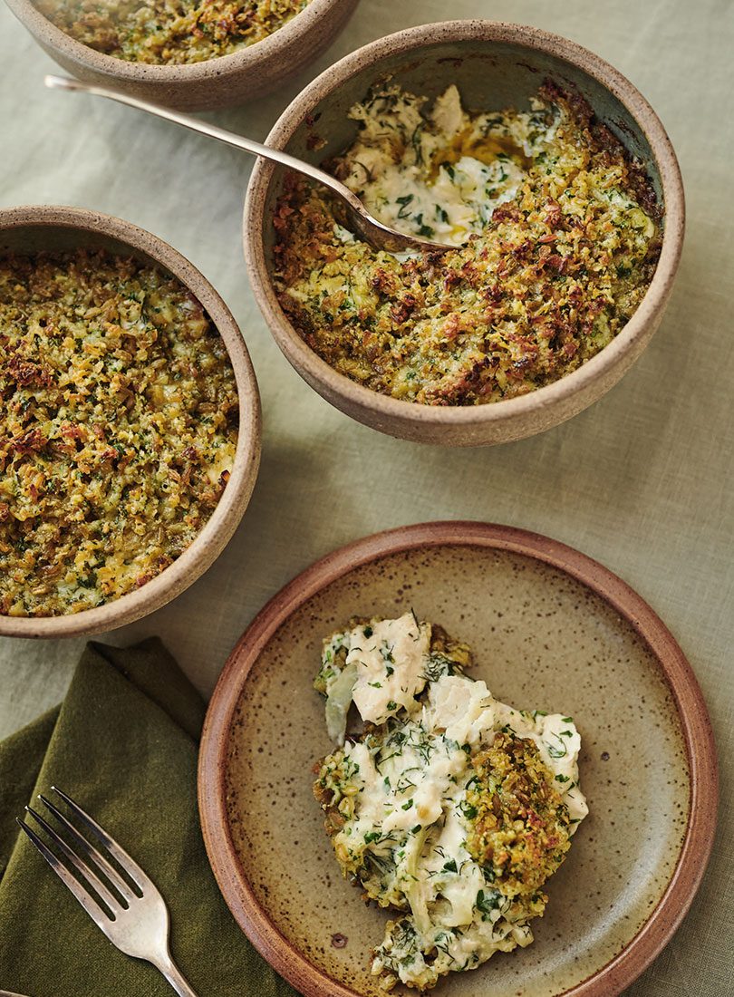 Snapper & Fennel Pie With Freekeh Parmesan Crumble - Cuisine Magazine ...