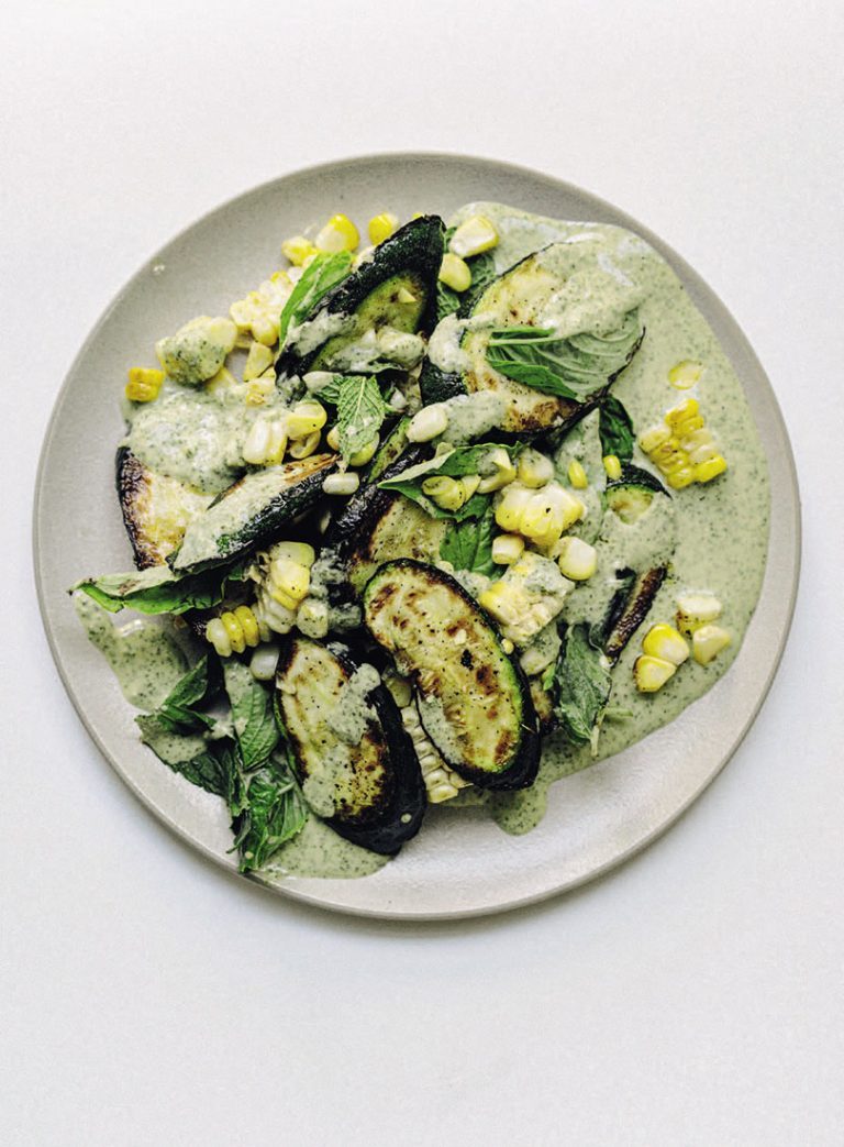 Charred Zucchini & Sweetcorn With Basil Caesar-Ish Sauce - Cuisine ...