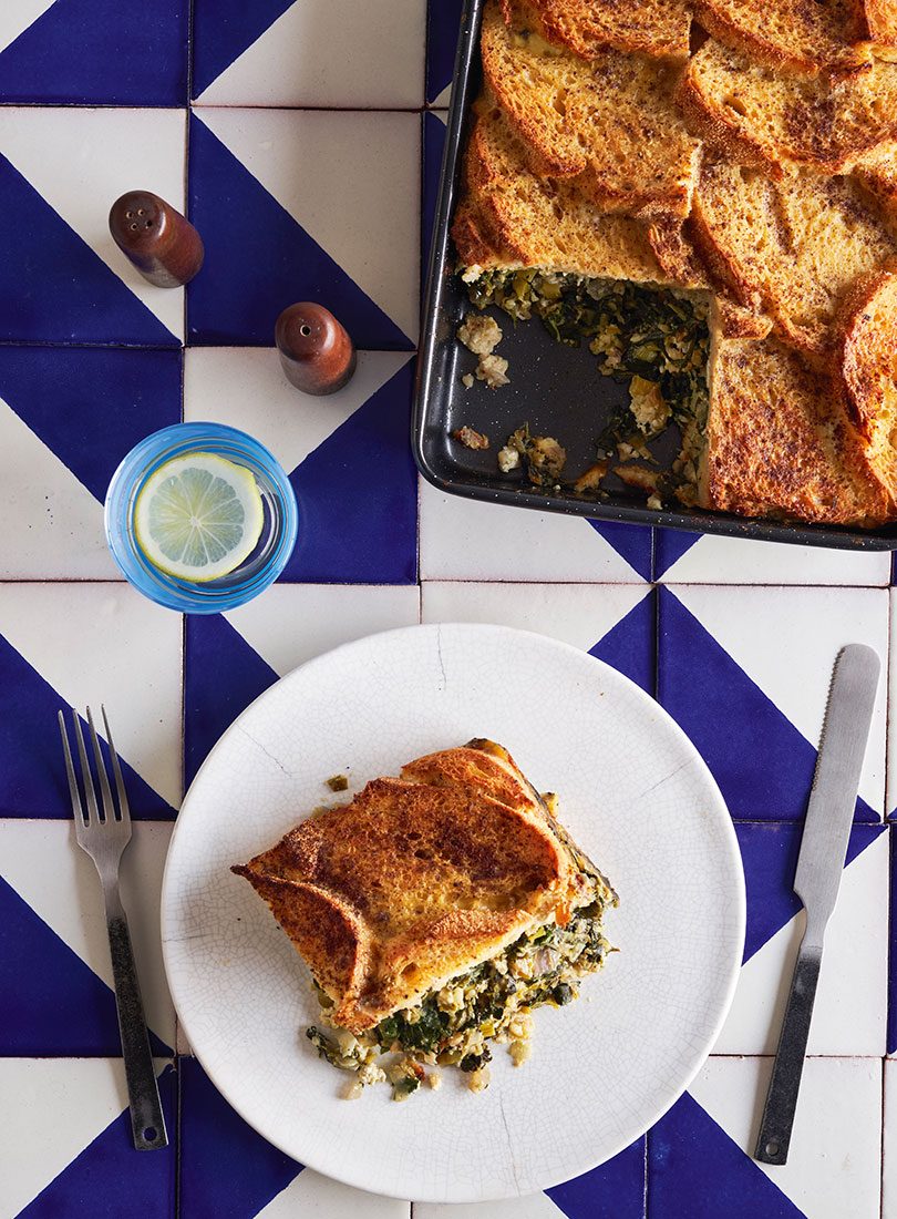 Spring Greens, Feta & Lemon Pie With French Toast Crust - Cuisine ...