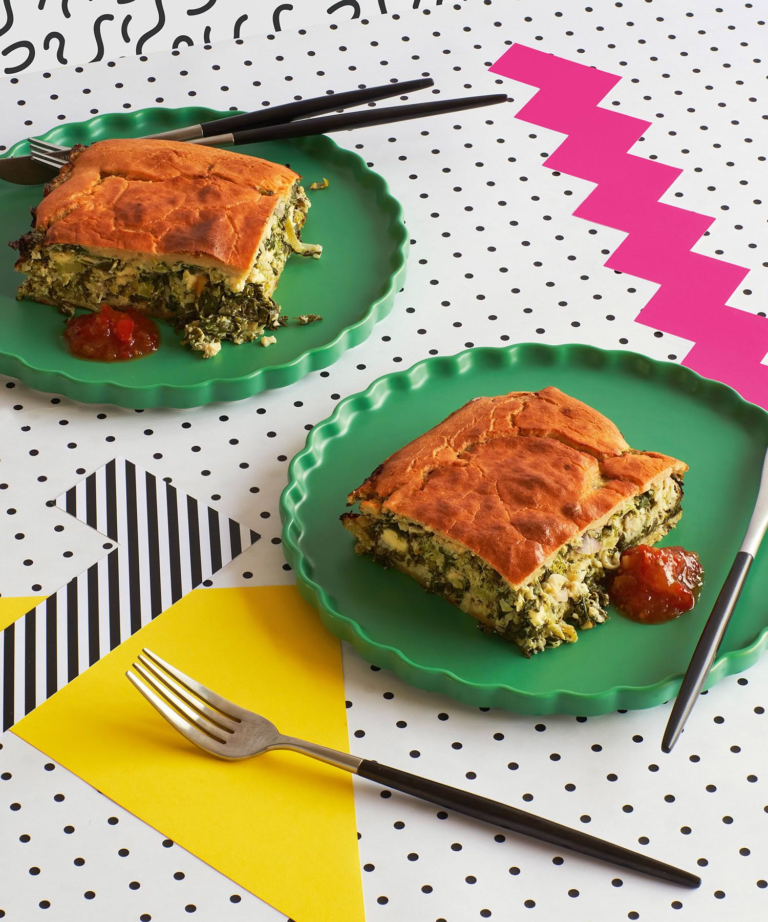 Feta & Greens Pie with Red Lentil Crust - Cuisine Magazine - From New ...