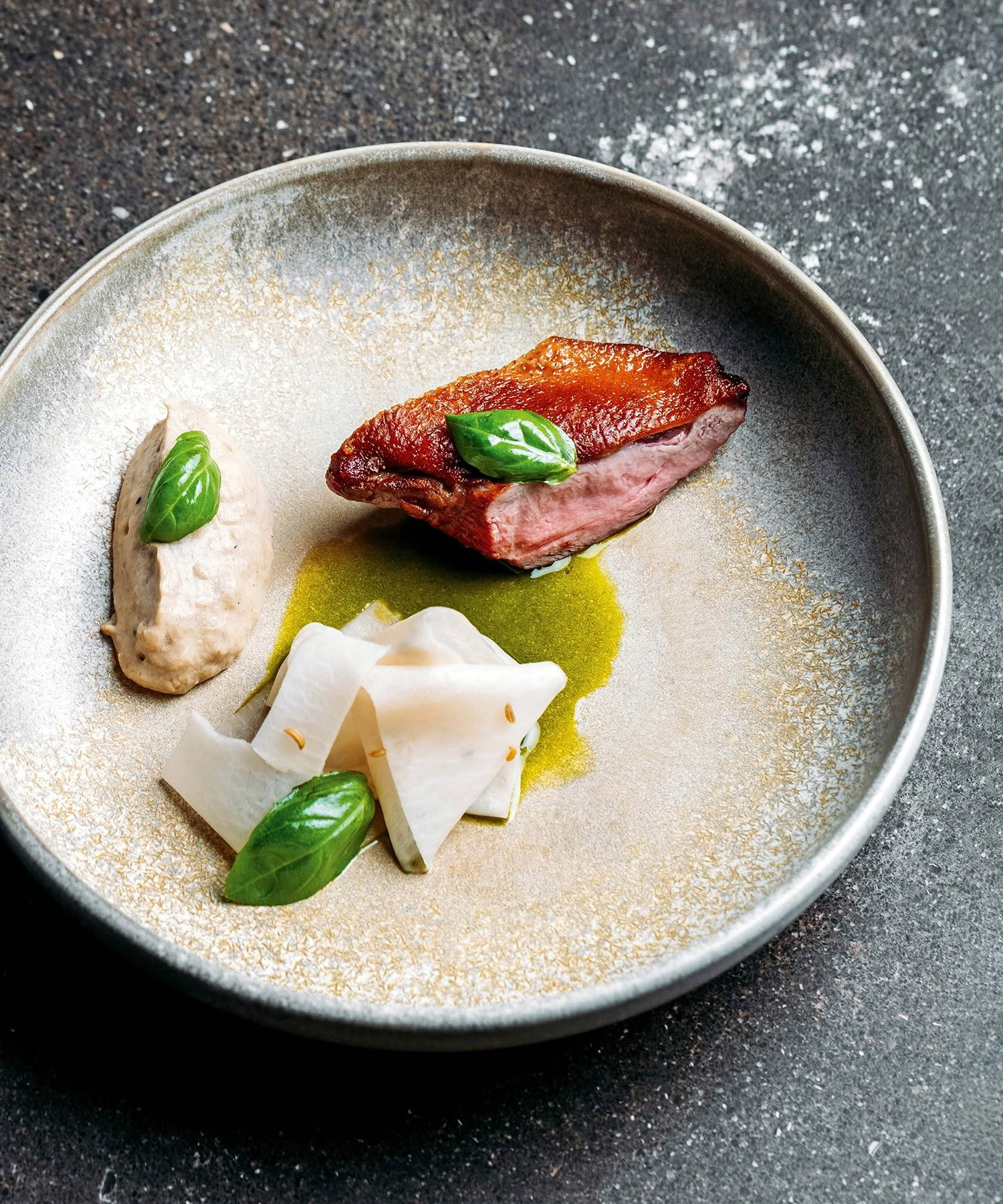 Barbecued Duck Breast with Eggplant Tahini & Pickled Kohlrabi - Cuisine ...