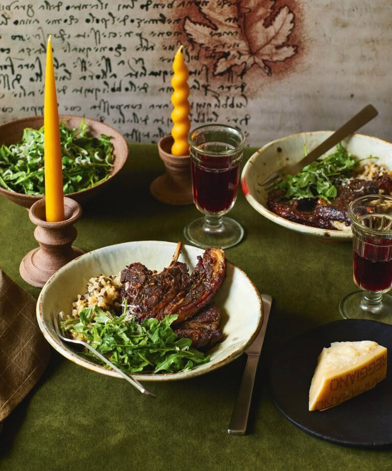 Slow-Roasted Lamb Chops with Brown Rice & Lentil Risotto - Cuisine ...