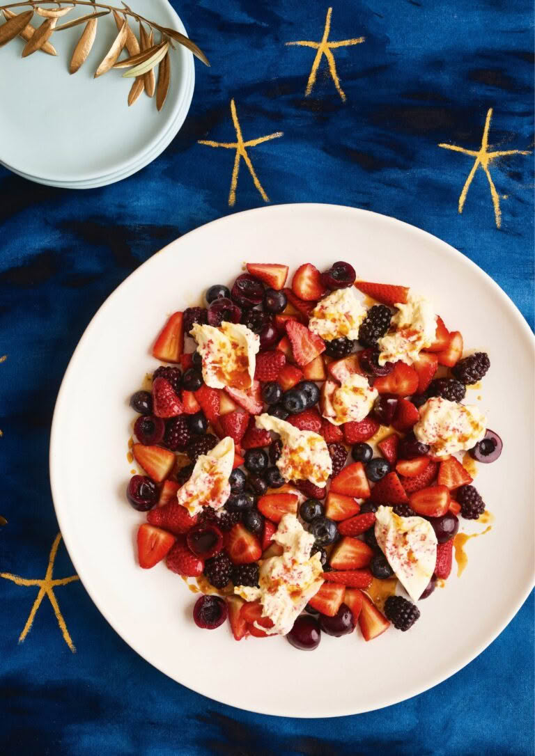 Fresh berries & burrata with caramelised orange dressing - Cuisine ...