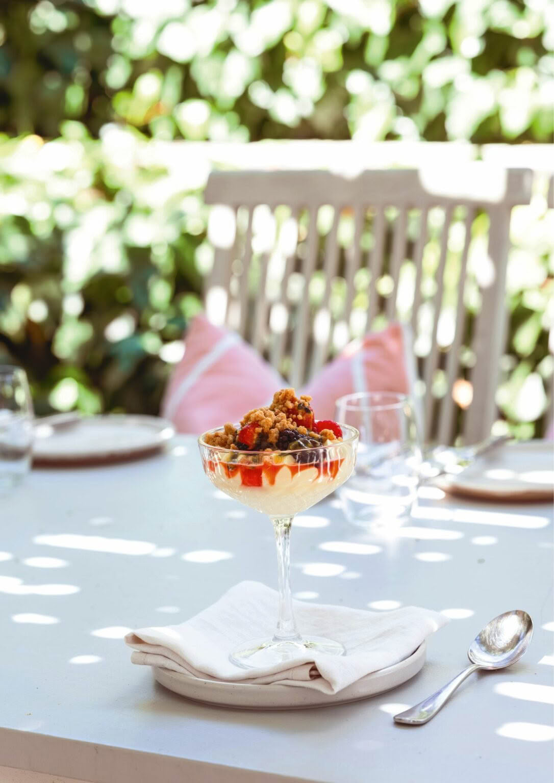 Lemon Posset With Passionfruit Cream, Berries & Almond Crumb - Cuisine ...
